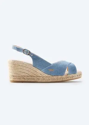 VISCATA Llansa Archive Espadrille Wedge Sandals - Denim