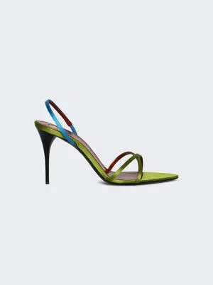 Saint Laurent Justify Slingback Sandals - Green