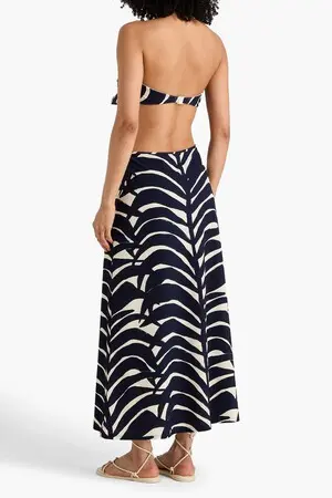 Johanna Ortiz Ocean Layers Strapless Printed Maxi Dress