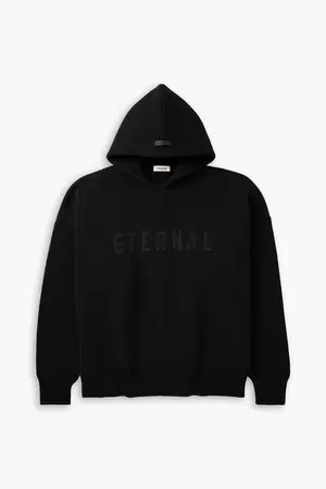 Fear Of God Eternal Oversized Logojacquard Merino Wool Hoodie - Black