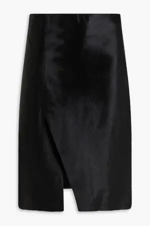 Loulou De Saison Calf Hair Skirt With Front Slit