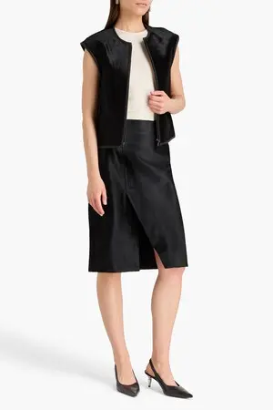 Loulou De Saison Calf Hair Skirt With Front Slit