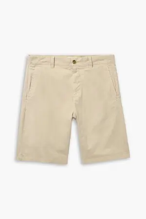 NN.07 Crown 1090 Straightleg Brushed Cottonblend Twill Shorts - Beige