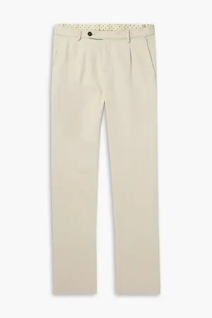 Massimo Alba Ionio2 Straightleg Pleated Cottonblend Twill Pants - Beige