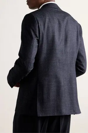 Canali Kei Slimfit Checked Woolblend Suit Jacket