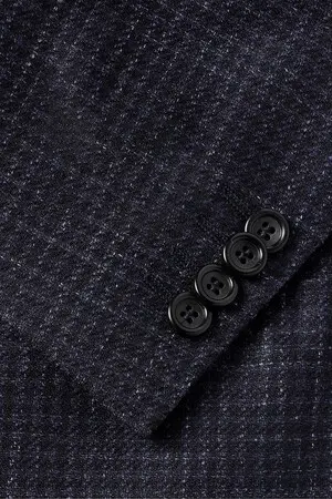 Canali Kei Slimfit Checked Woolblend Suit Jacket