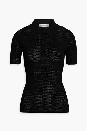 Victoria Beckham Pointelleknit Polo Shirt