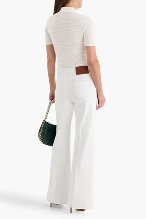 Victoria Beckham Pointelle Knit Polo Shirt - Ivory
