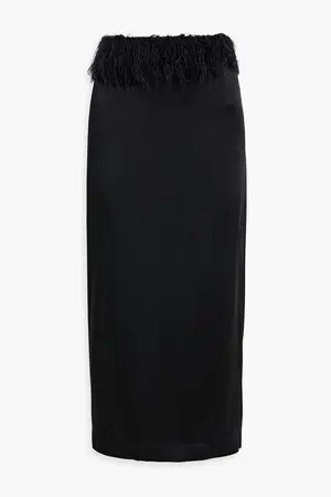 TOTEME Fringed Satincrepe Midi Skirt