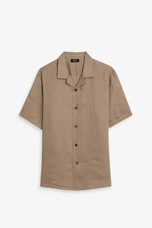 Theory Daze Linen Shirt - Light Brown