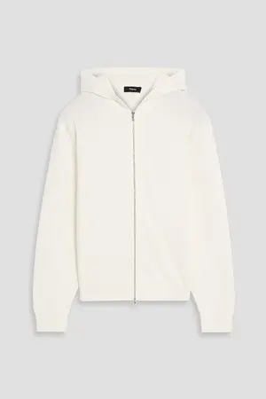 Theory Pointelleknit Cotton Hooded Cardigan - Ivory
