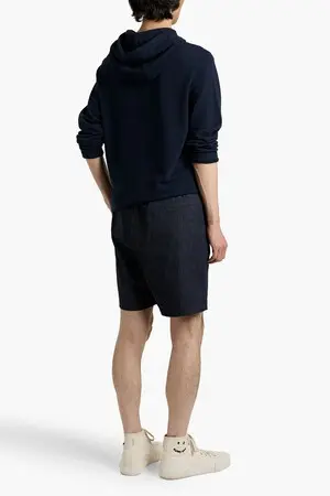 Theory Ribbed Cotton And Modalblend Hoodie - Navy