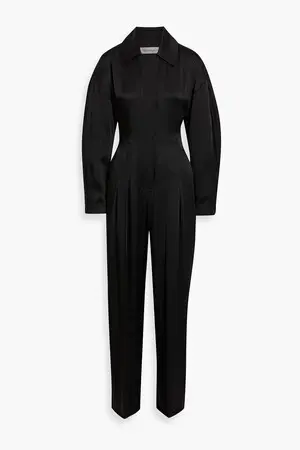 Victoria Beckham Satincrepe Jumpsuit - Black