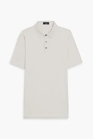 Theory Stretchjersey Polo Shirt Light Gray