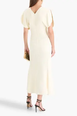 Victoria Beckham Gathered Jacquard Midi Dress