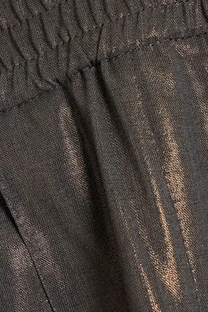 Brunello Cucinelli Metallic Woven Wide-leg Pants