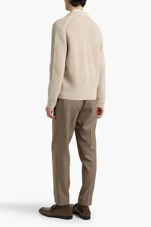 Theory Gary Ribbed Cotton And Cashmereblend Zipup Cardigan