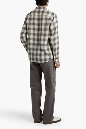 Theory Irving Checked Linen Shirt