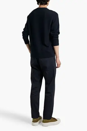 Theory Delroy Ribbed Cotton And Modalblend Tshirt - Navy