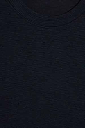 Theory Delroy Ribbed Cotton And Modalblend Tshirt - Navy