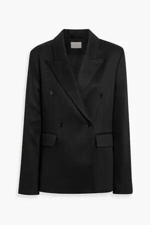 Loulou De Saison Doublebreasted Woolblend Twill Blazer - Black