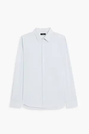 Theory Irving Cottonblend Seersucker Shirt - Light Blue