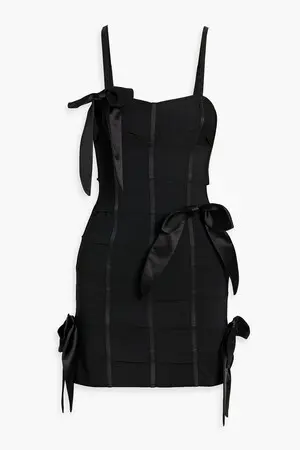 AREA Bowdetailed Stretchknit Mini Dress