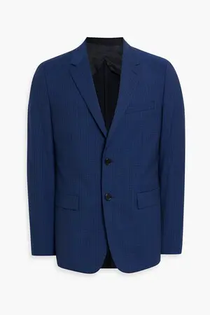 Theory Chambers Checked Wool Suit Jacket - Navy