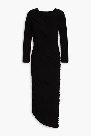 Norma Kamali Ruched Stretchjersey Midi Dress