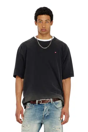 DIESEL® Cotton T-shirt With Degradé Effect - Black
