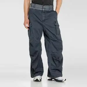 DIESEL® Cotton And Nylon Cargo Pants - Blue