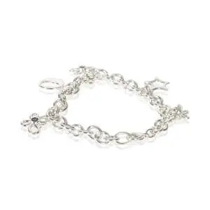 Tiffany & Co. Sterling Silver Flower, Butterfly & Dragonfly Charm Bracelet