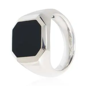 David Yurman Sterling Silver Onyx Streamline Signet Ring