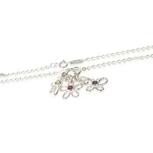 Tiffany & Co. Sterling Silver Peridot, Topaz Flower, Butterfly, And Dragonfly Charm Necklace