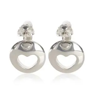 Tiffany & Co. Sterling Silver Vintage Heart Cut Out Earrings