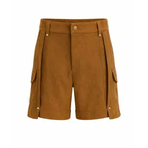 LUROQ LONDON Box Pleat Shorts - Brown