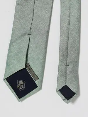 Corneliani Solid Linen And Silk Tie