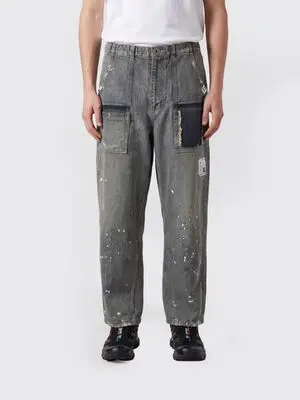 Mihara Yasuhiro Abstract-pattern Straight-leg Denim Jeans - Blue