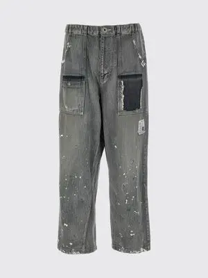 Mihara Yasuhiro Abstract-pattern Straight-leg Denim Jeans