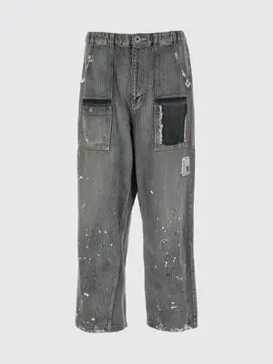 Mihara Yasuhiro Straight-leg Denim Jeans With Abstract Pattern