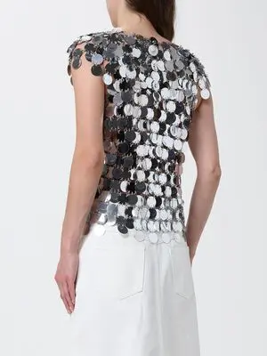Rabanne Metallic Evening Top - Silver