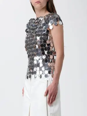 Rabanne Metallic Evening Top - Silver