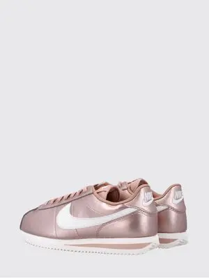 Nike Cortez Laminated Leather Trainers With Swoosh Logo And Round Toe