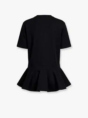 Alaïa Cotton Jersey T-shirt With Peplum Detail - Multicolor