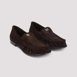 Miu Miu Burnt Calf Leather Loafers