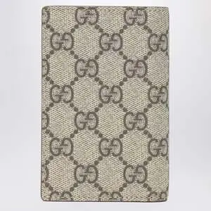 Gucci Gg Supreme Fabric Wallet In Beige/ebony - Cream