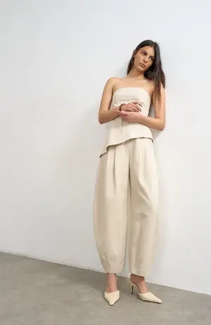 Topshop Pleated Barrel Pants