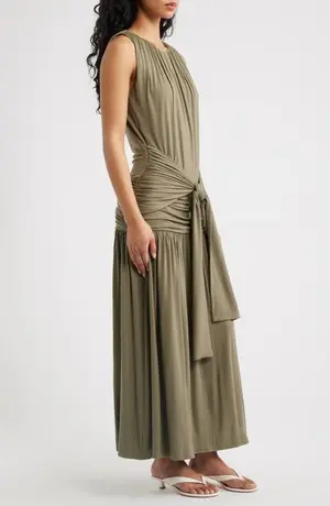 Line & Dot Nua Tie Front Knit Maxi Dress