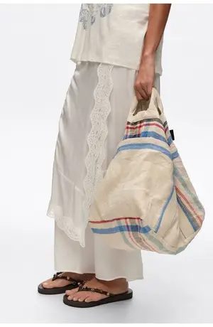 Bimba Y Lola Linen Maxi Bag