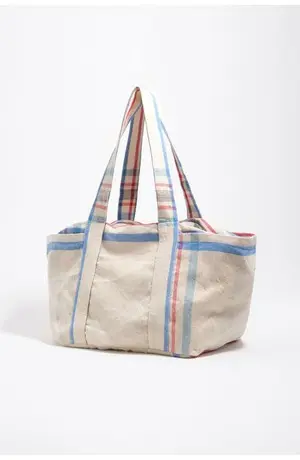 Bimba Y Lola Maxi Linen And Cotton Blend Tote Bag